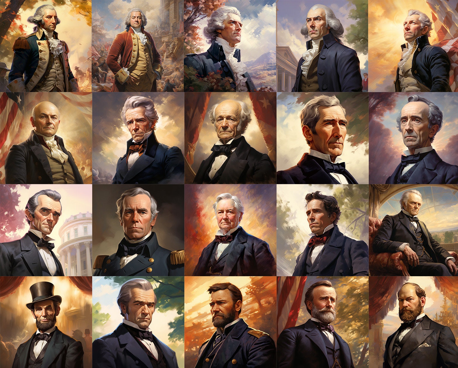Presidential Legacy Art Set: Captivating Portraits of All 46 US ...