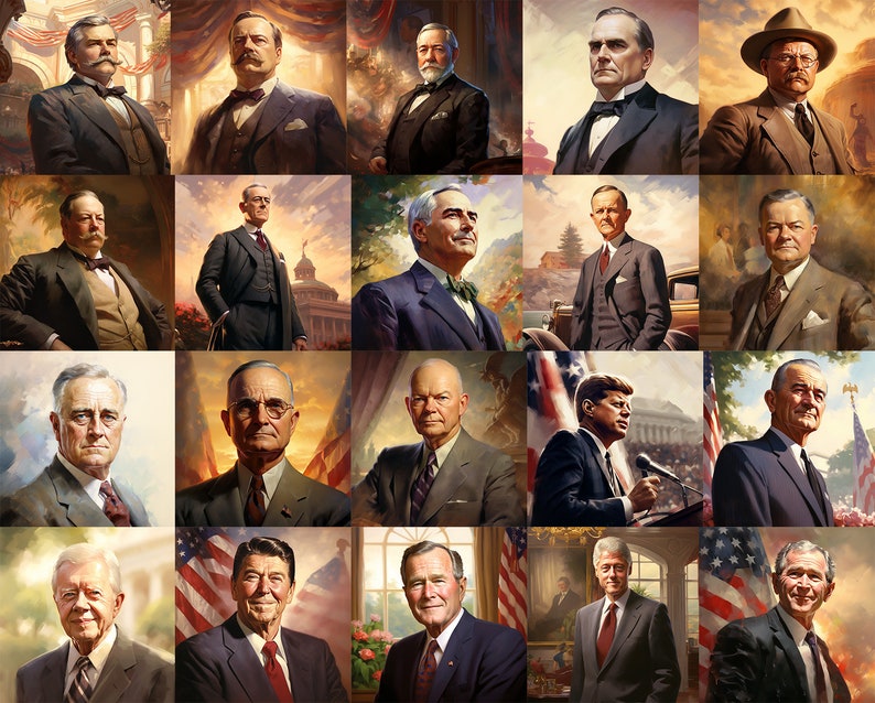 Presidential Legacy Art Set: Captivating Portraits of All 46 US ...