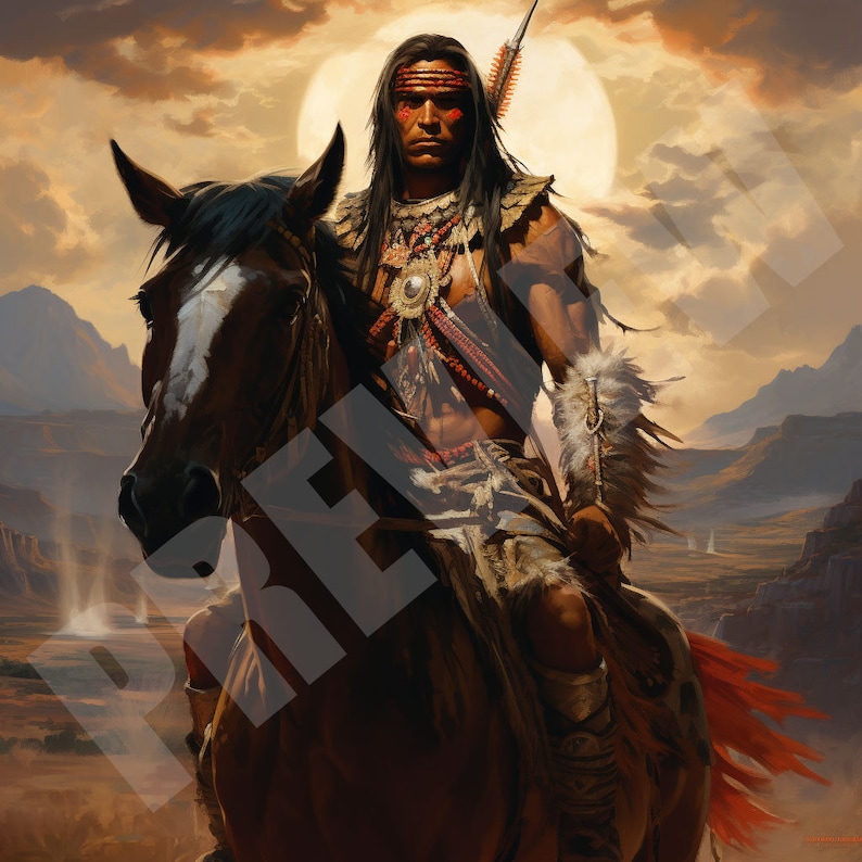 Apache Warriors Art Set: Captivating Art Depictions of Fierce Native American Fighters Instant ...