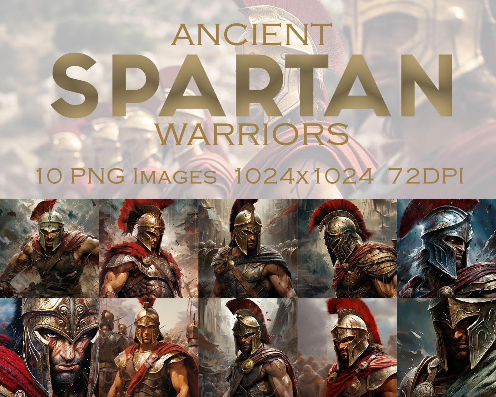 Ancient Spartans Art Set: Captivating Depictions of Ancient Warriors ...