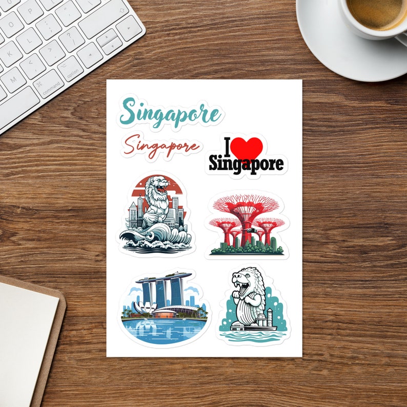 Singapore Travel Sticker Set, Gift for Travelers, Singapore Trips ...