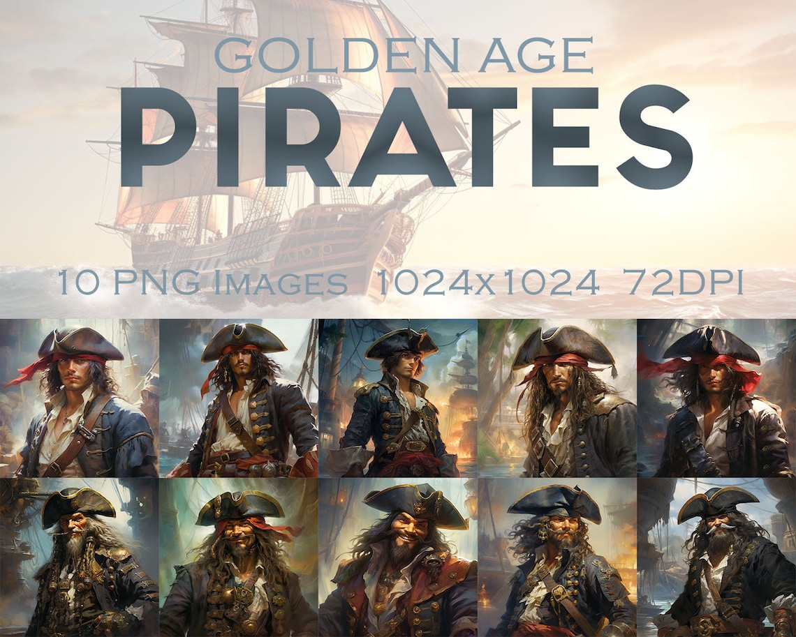 Golden Age of Piracy Art Set: Images of Swashbuckling Pirates - Etsy