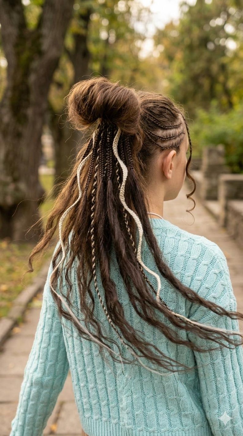Boho Dreadlock Ponytail Extension, Curly Braids Wrap, Instant Volume ...