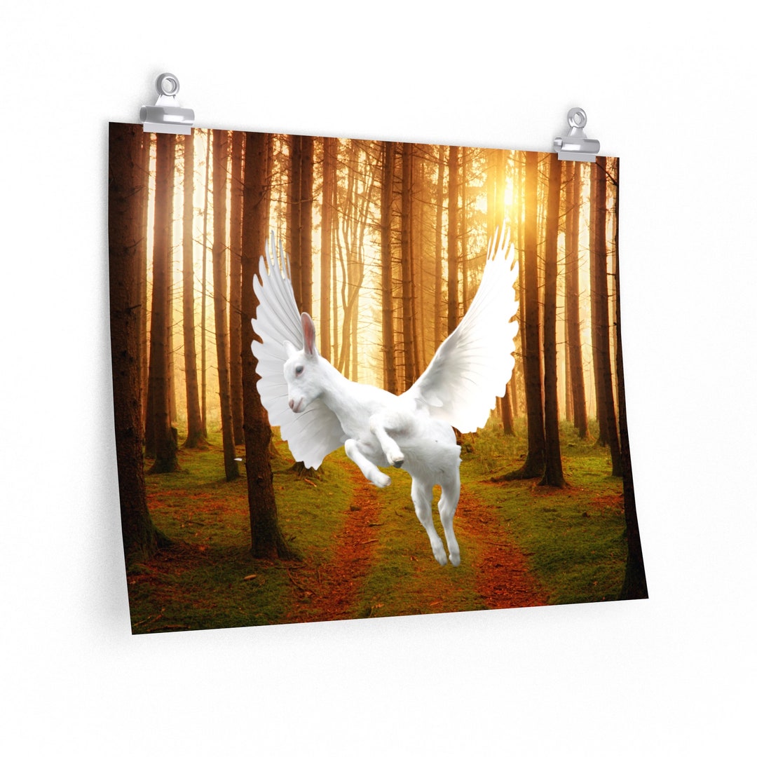 Gorgeous Goat Poster, Mystical Winged Goat. Unique Goat Artwork - Etsy