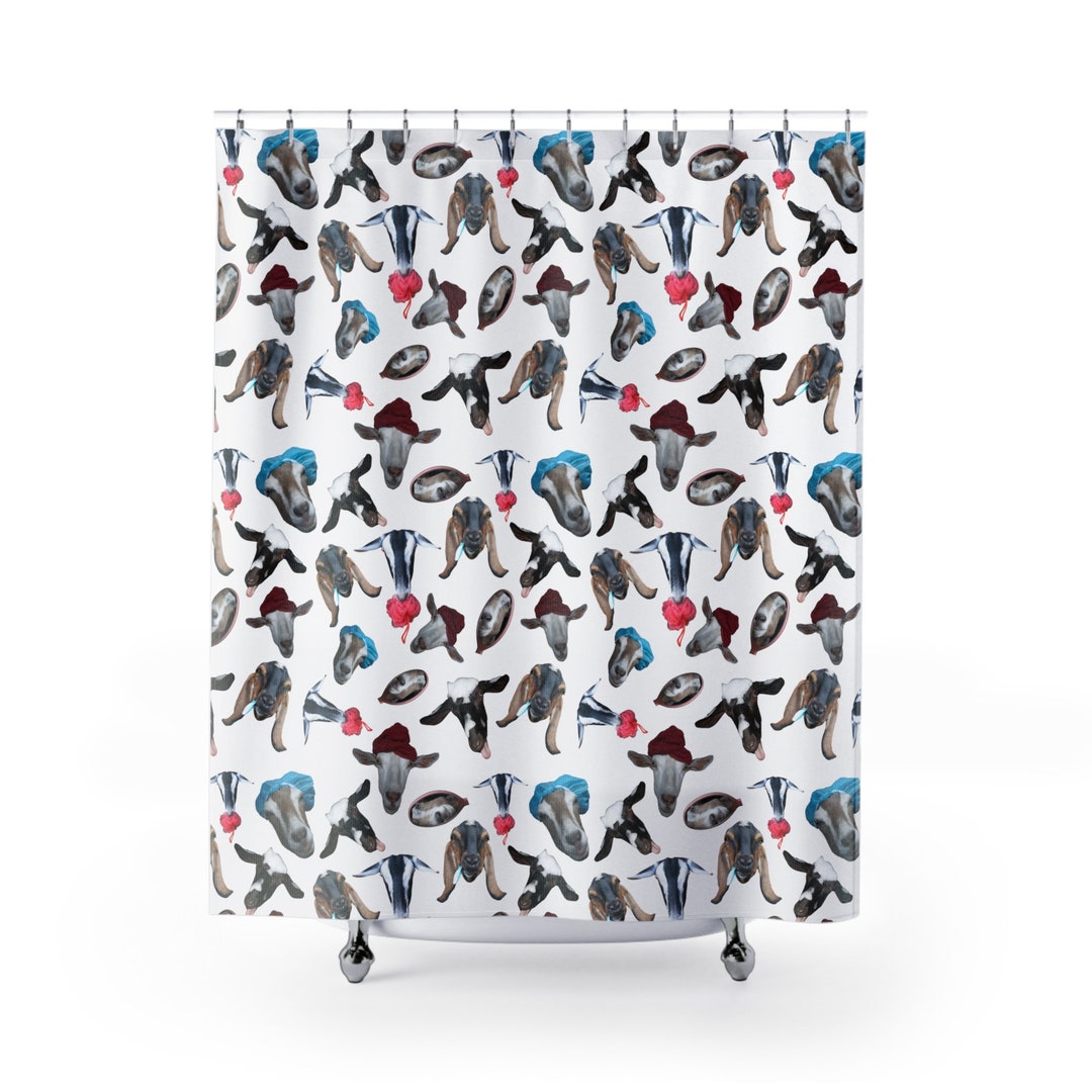 Cute Goat Shower Curtain, Farm Style Bathroom Decor - Etsy