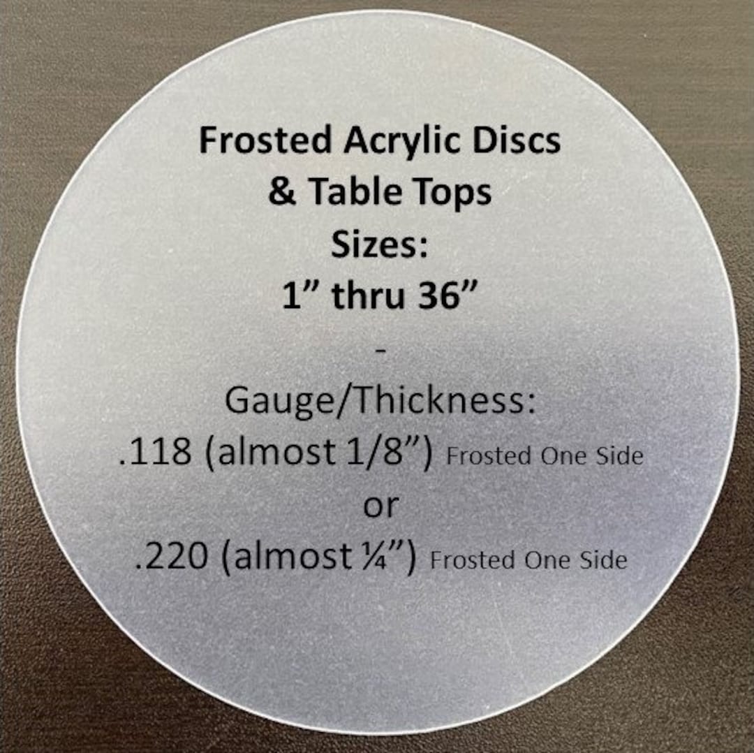FROSTED Acrylic Disc & Table Top Protectors, .118g or .220g Thick - Etsy