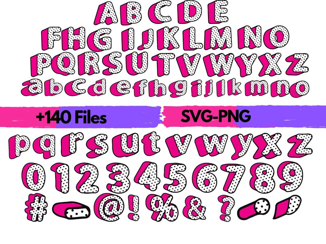 Polka Dot Alphabet Svg-polka Dot Alphabet Svg-pink Polka Dot - Etsy
