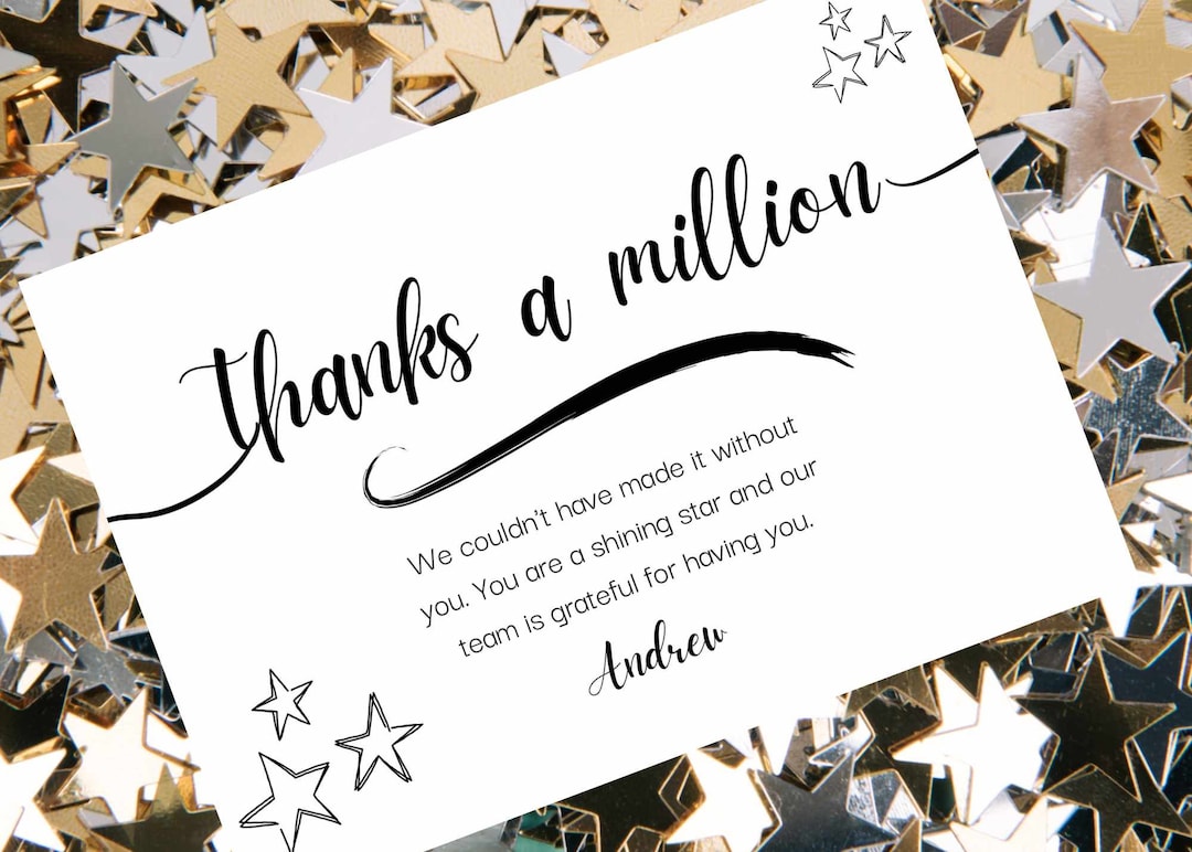 Team Member Thank You Card Template, Modern Design (instant Download ...