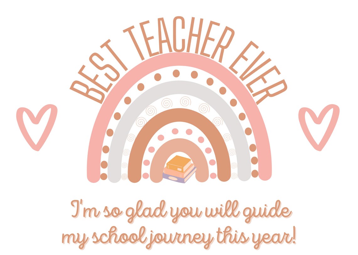 Best Teacher Ever Card Template, Editable and Printable Card Template ...