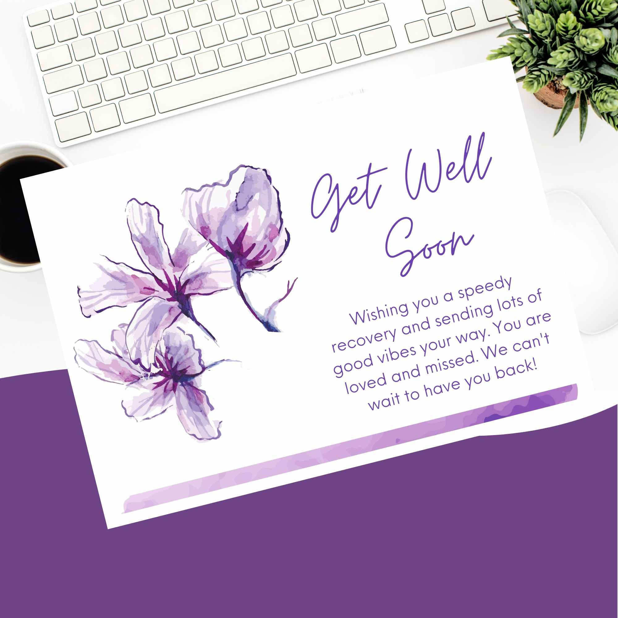 Get Well Soon Printable Card, Encouragement Card, Beautiful Card With ...