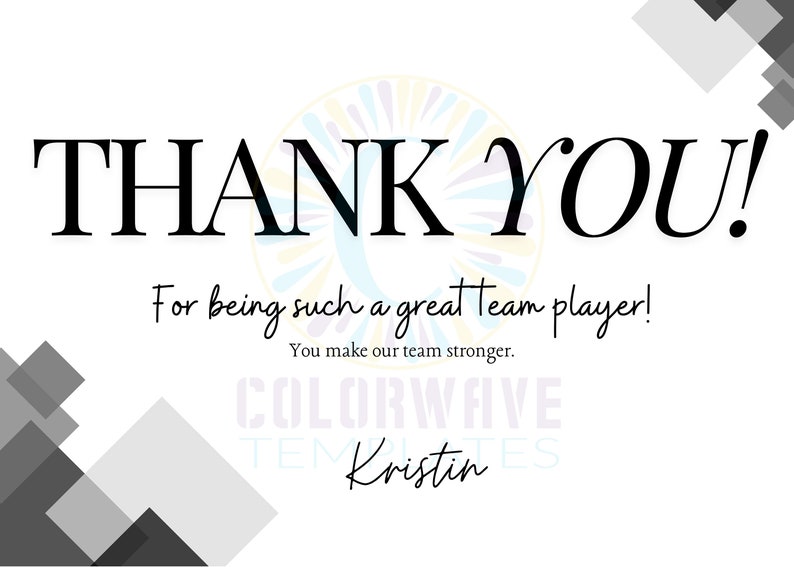 Editable Team Thank You Card, Modern Design (digital Download) - Etsy