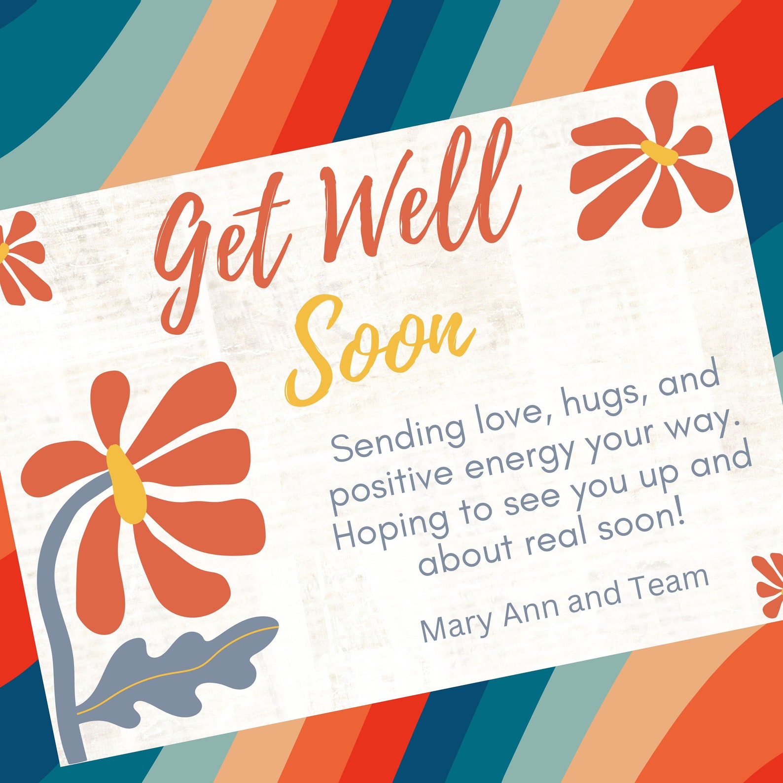 Get Well Soon Card Template, Editable and Printable Get Well Soon Card ...