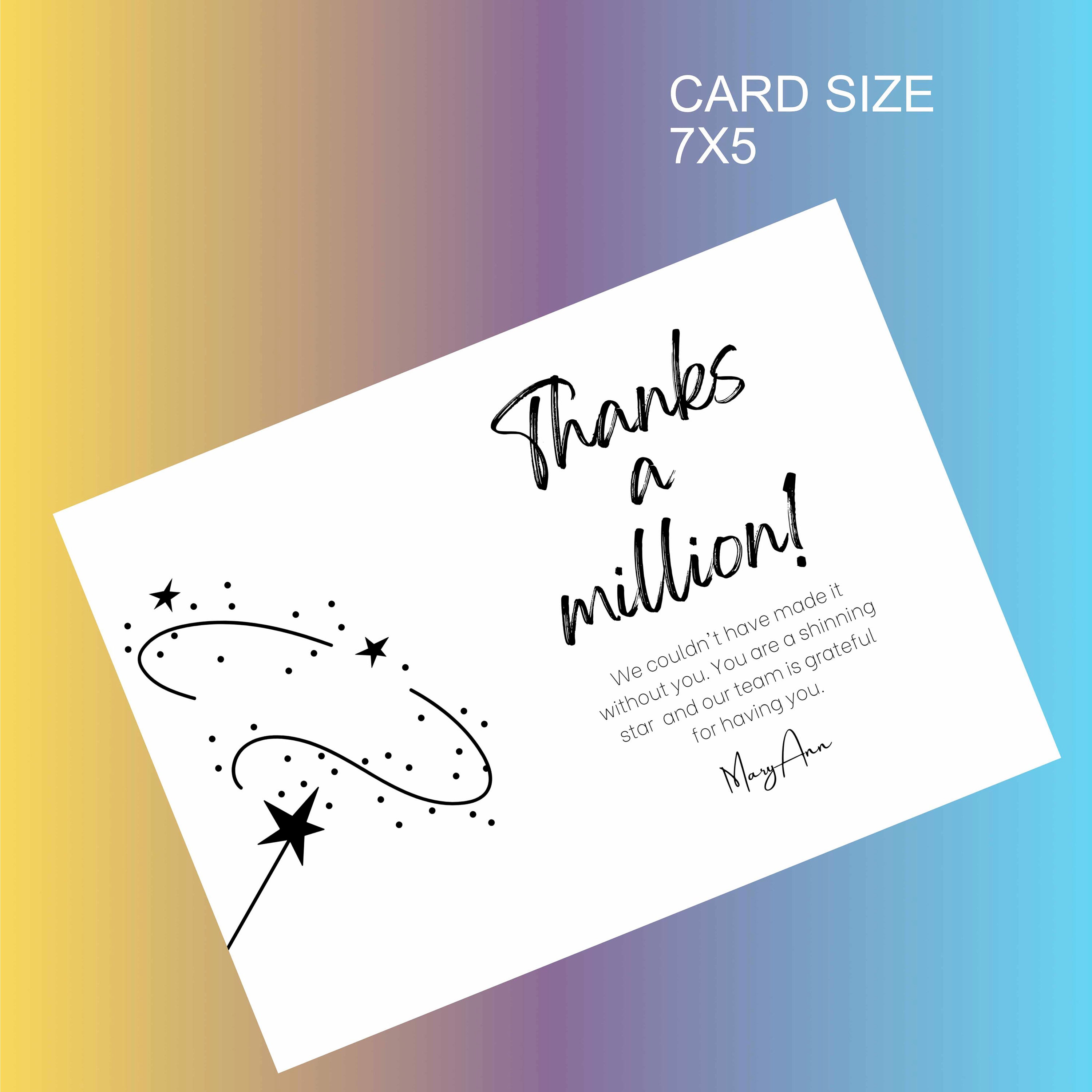 Thank You Card for Team Members, Staff, Employees, Collaborators ...