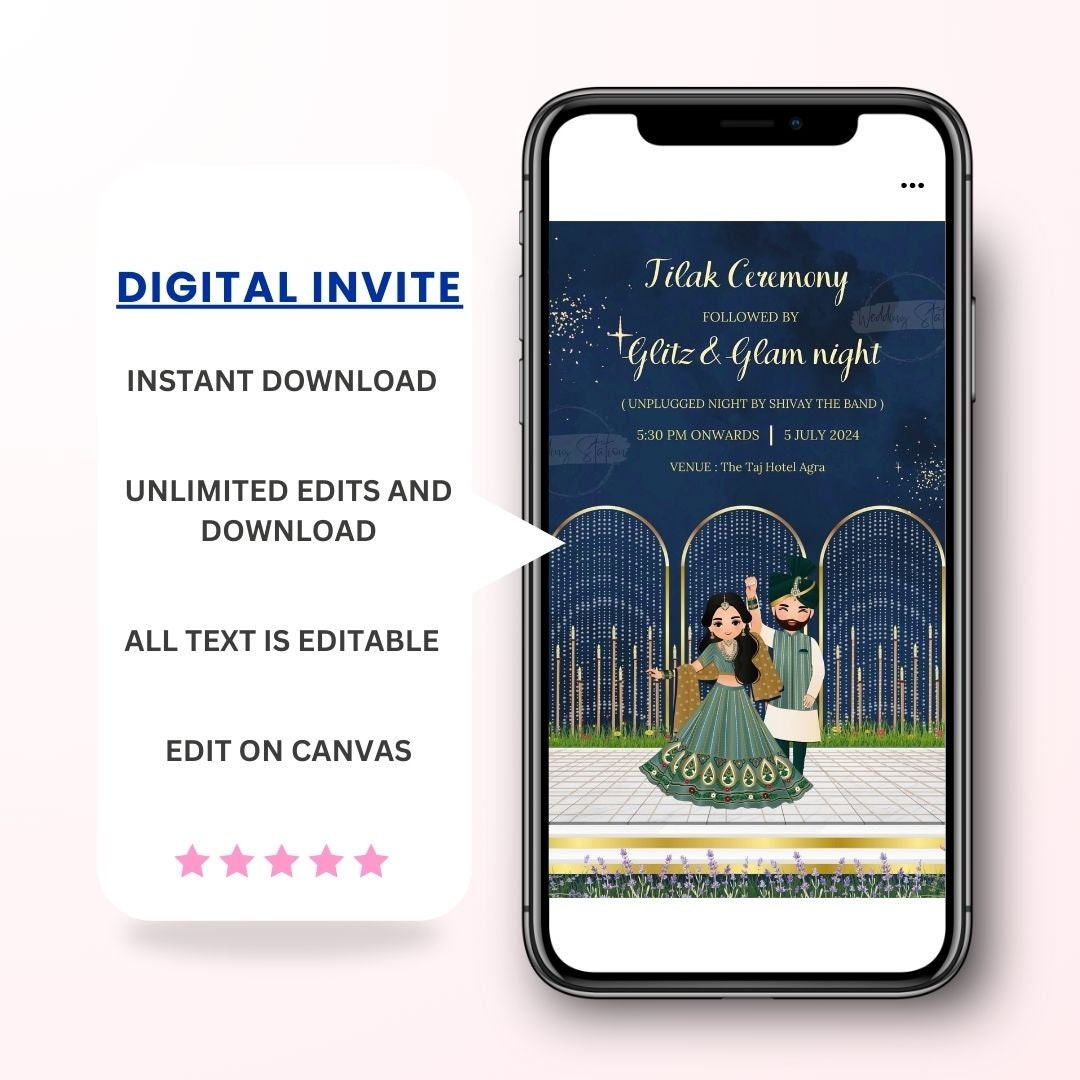 Glamorous Tilak Ceremony Invitation - Etsy