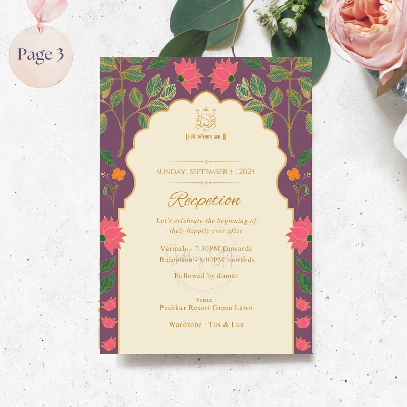 Traditional Indian Wedding Invitation Set - Etsy
