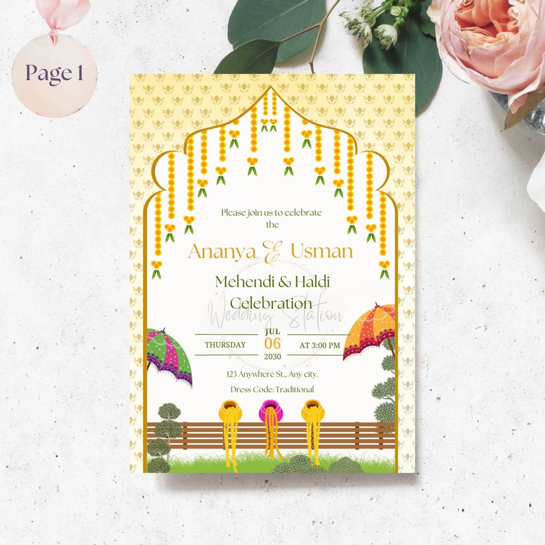 Mehndi and Haldi Invitation - Etsy