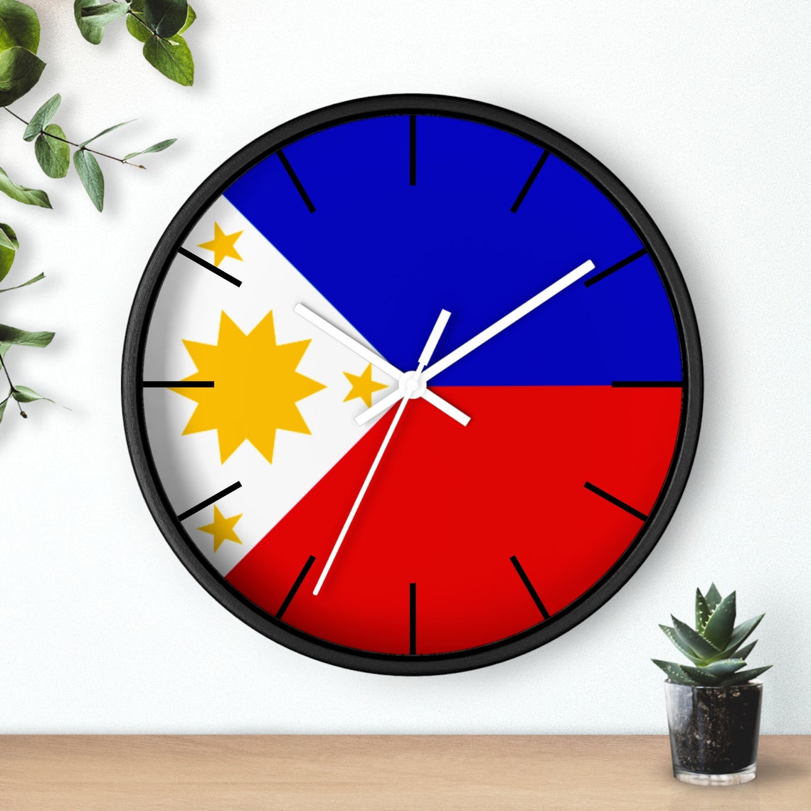 PHILIPPINE FLAG Design Wall Clock Filipino Wall Clock - Etsy