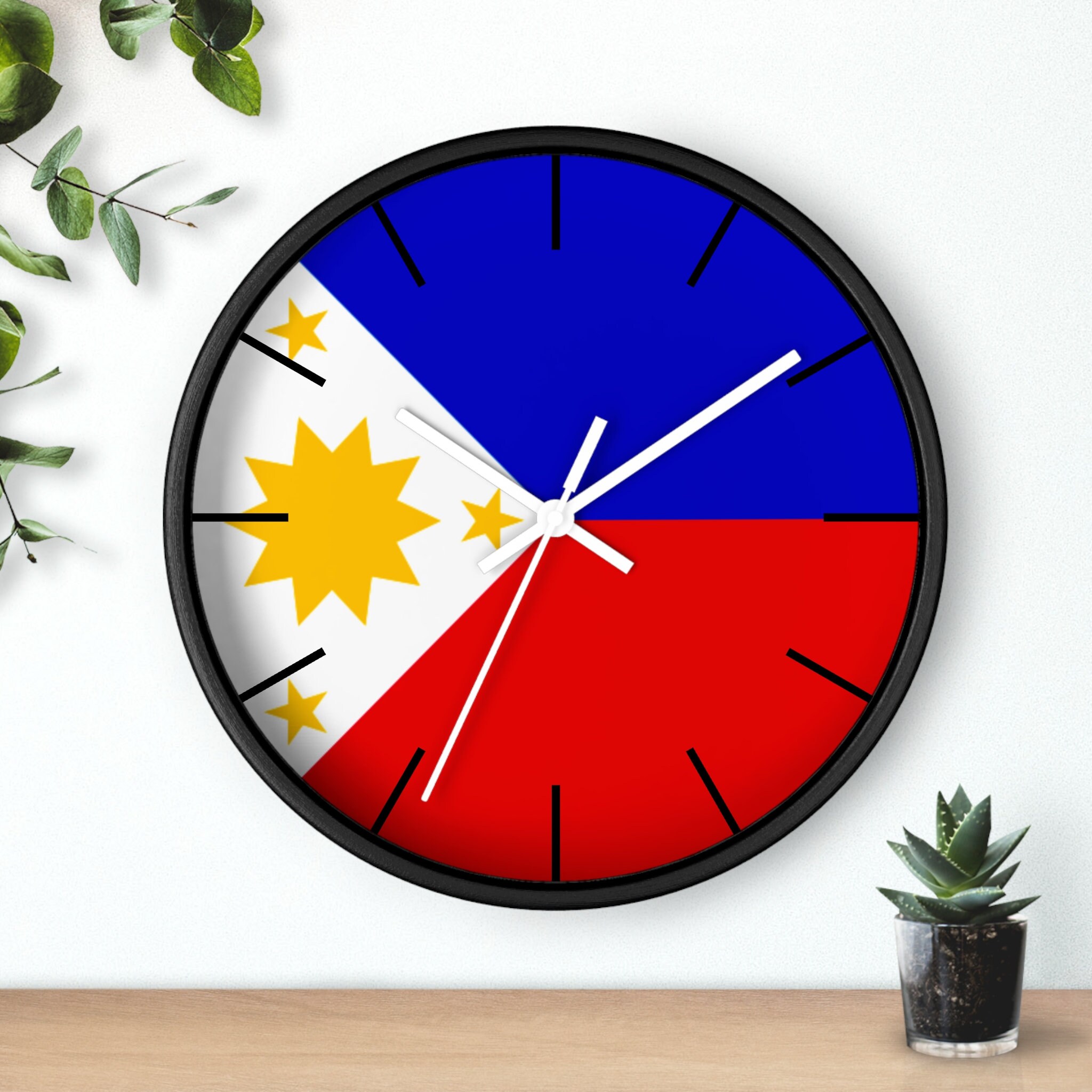 PHILIPPINE FLAG Design Wall Clock, Filipino Wall Clock, Filipino Flag ...