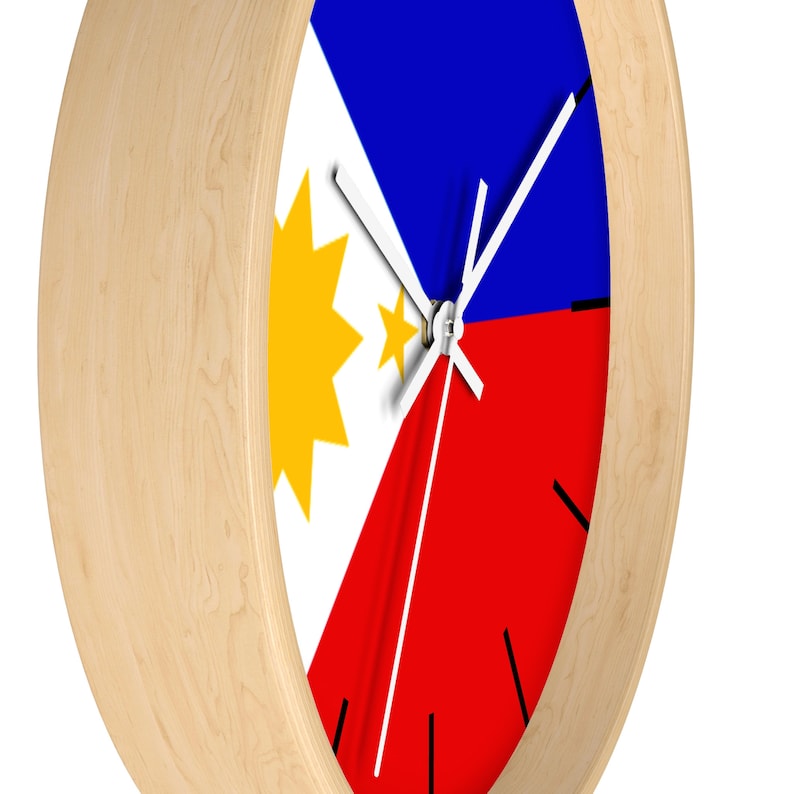 PHILIPPINE FLAG Design Wall Clock, Filipino Wall Clock, Filipino Flag ...