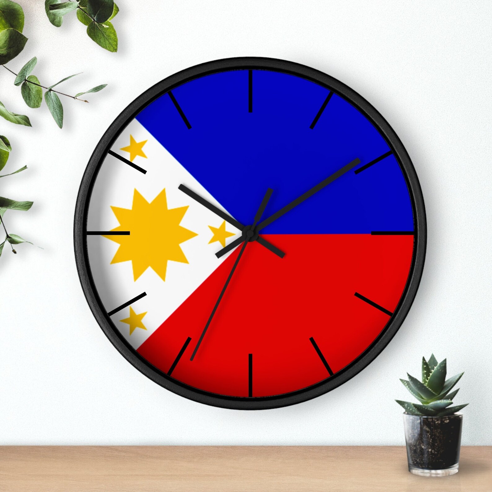 PHILIPPINE FLAG Design Wall Clock, Filipino Wall Clock, Filipino Flag ...