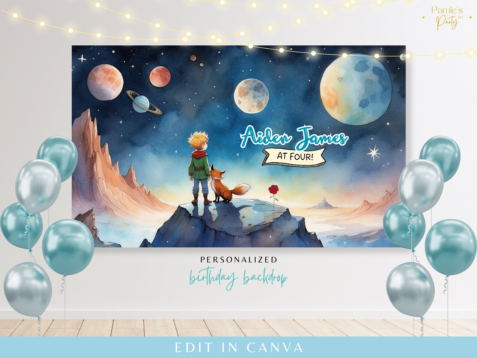 Editable the Little Prince Backdrop, Le Petit Prince Birthday Backdrop ...