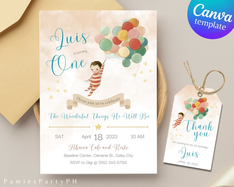 Onederful Birthday Invitation, the Wonderful Things You Will Be, 1st ...