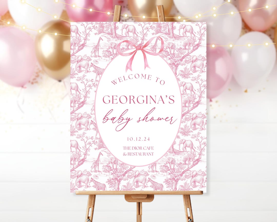 Dior Safari Baby Shower Welcome Sign, Editable Party Sign, Personalized ...