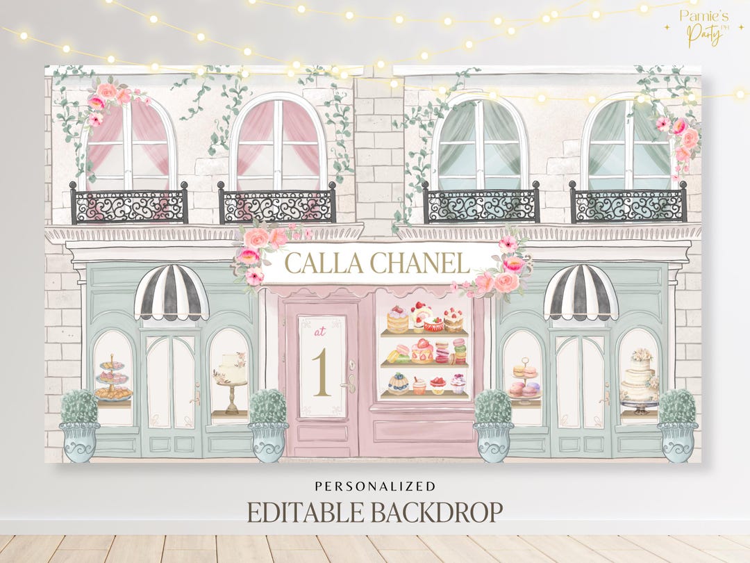 Parisian Cafe Printable Banner, French Patisserie Birthday Backdrop ...