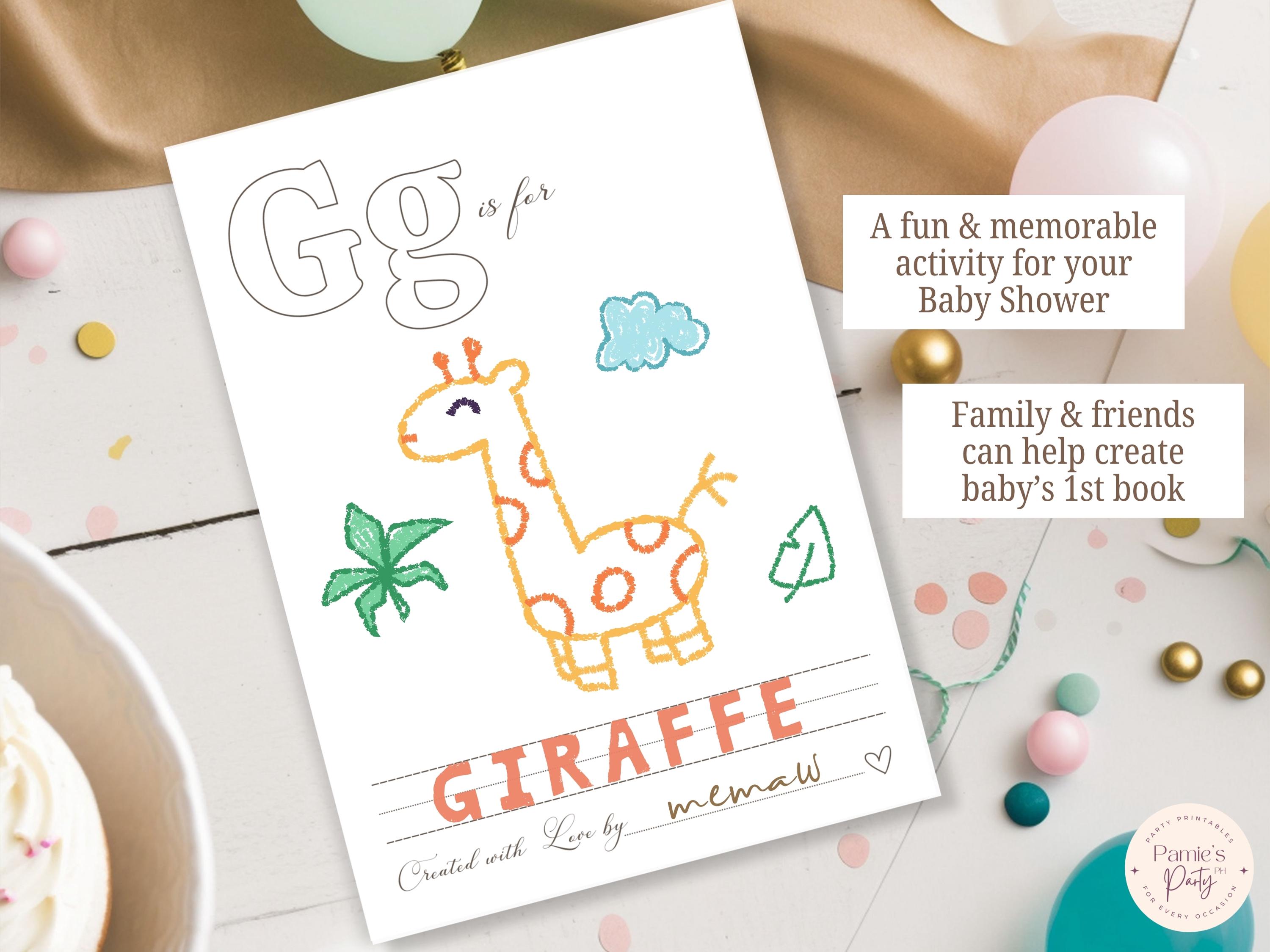 Baby Shower Alphabet Book, Printable Baby Shower Activity, Baby’s First ...