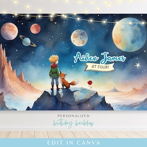 Editable the Little Prince Backdrop, Le Petit Prince Birthday Backdrop ...