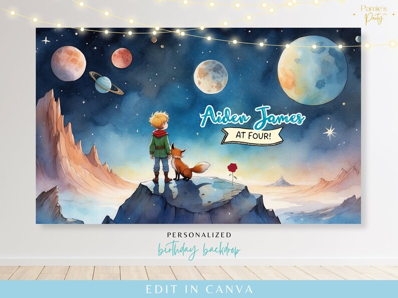 Editable the Little Prince Backdrop, Le Petit Prince Birthday Backdrop ...