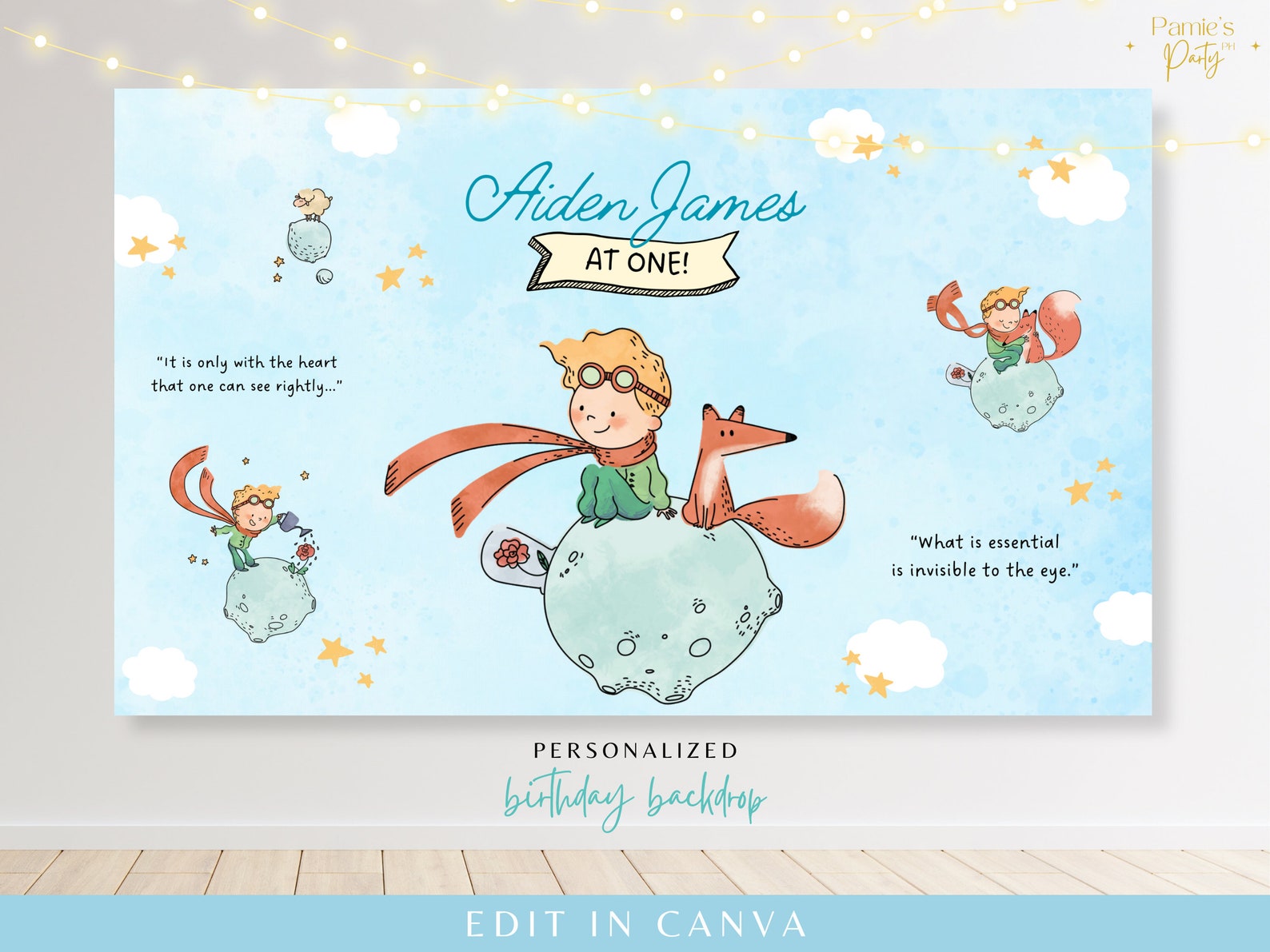 Editable the Little Prince Backdrop, Le Petit Prince Birthday Backdrop ...