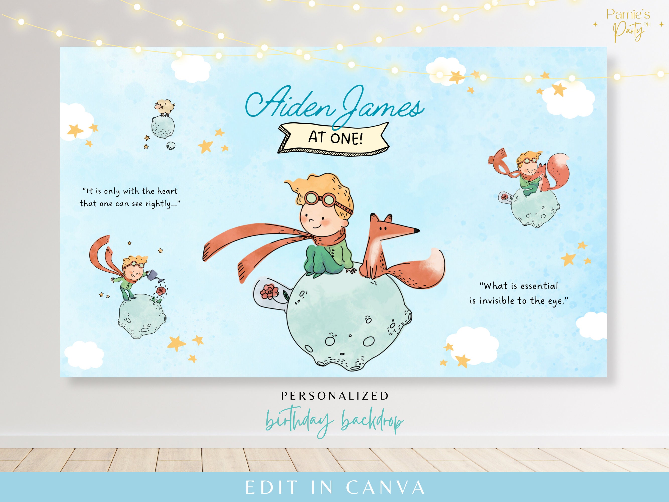 Editable the Little Prince Backdrop, Le Petit Prince Birthday Backdrop ...
