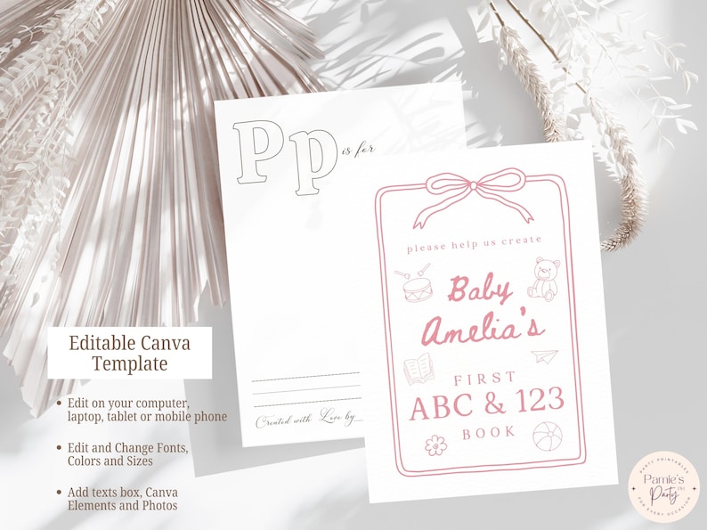 Baby Shower Alphabet Book, Printable Baby Shower Activity, Baby’s First ...