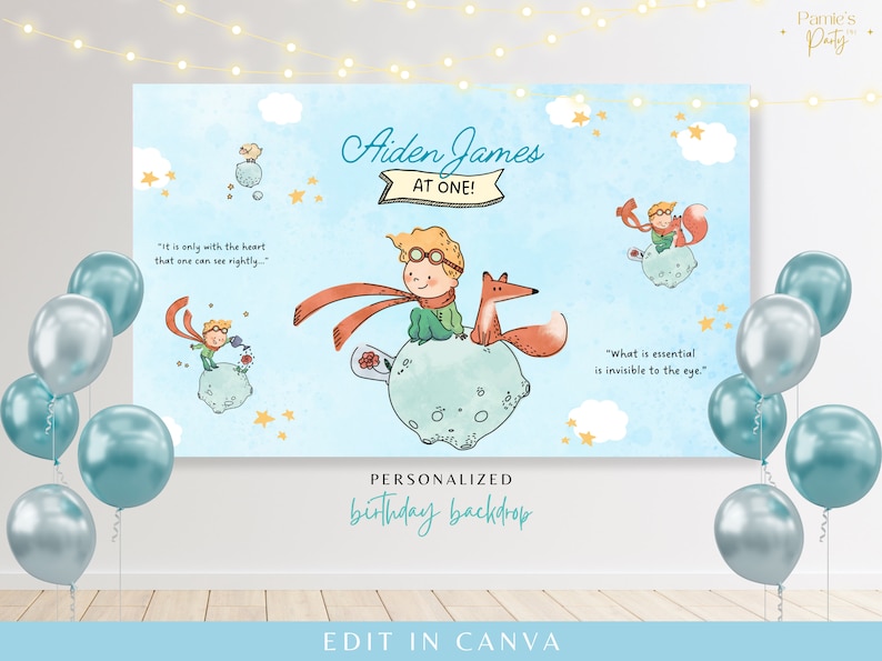 Editable the Little Prince Backdrop, Le Petit Prince Birthday Backdrop ...