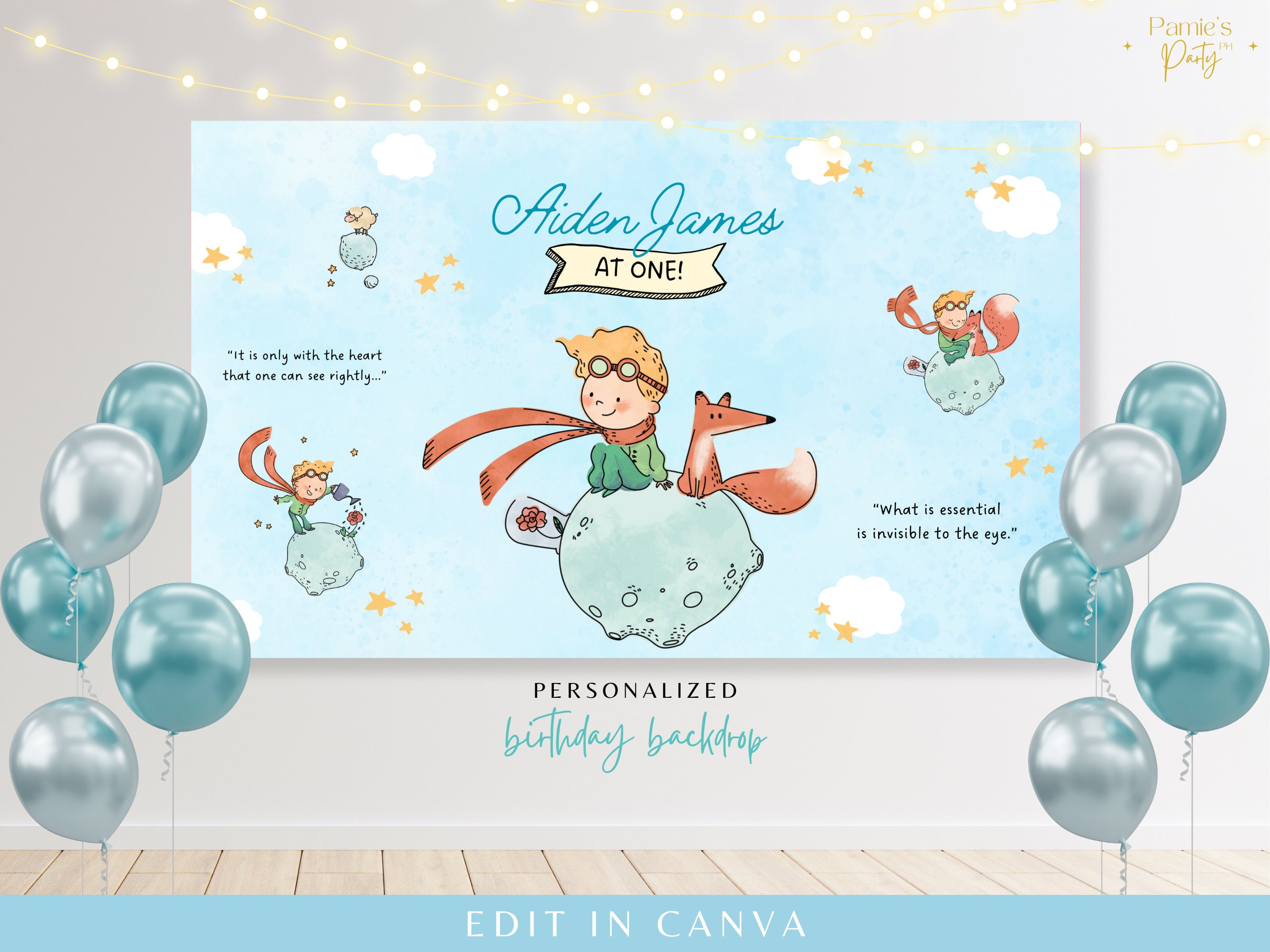 Editable the Little Prince Backdrop, Le Petit Prince Birthday Backdrop ...