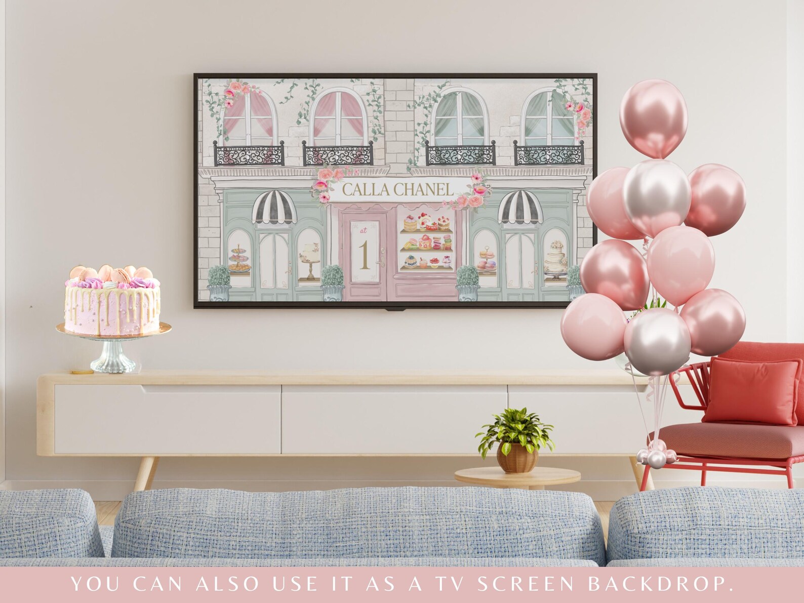Parisian Cafe Printable Banner, French Patisserie Birthday Backdrop ...