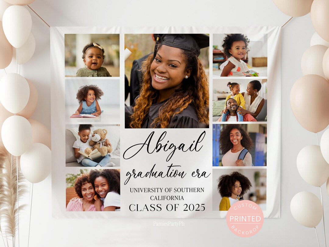 Custom Graduation Era Party Banner, Personalized Grad Party Backdrop ...