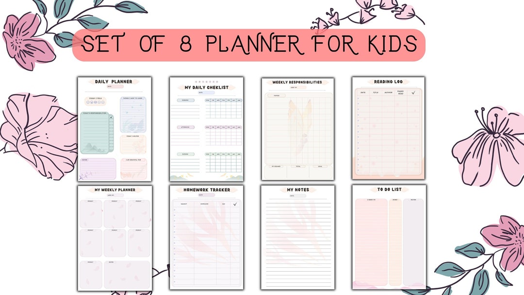 Kids Planner Printable Planner Printable Planner for Kids - Etsy