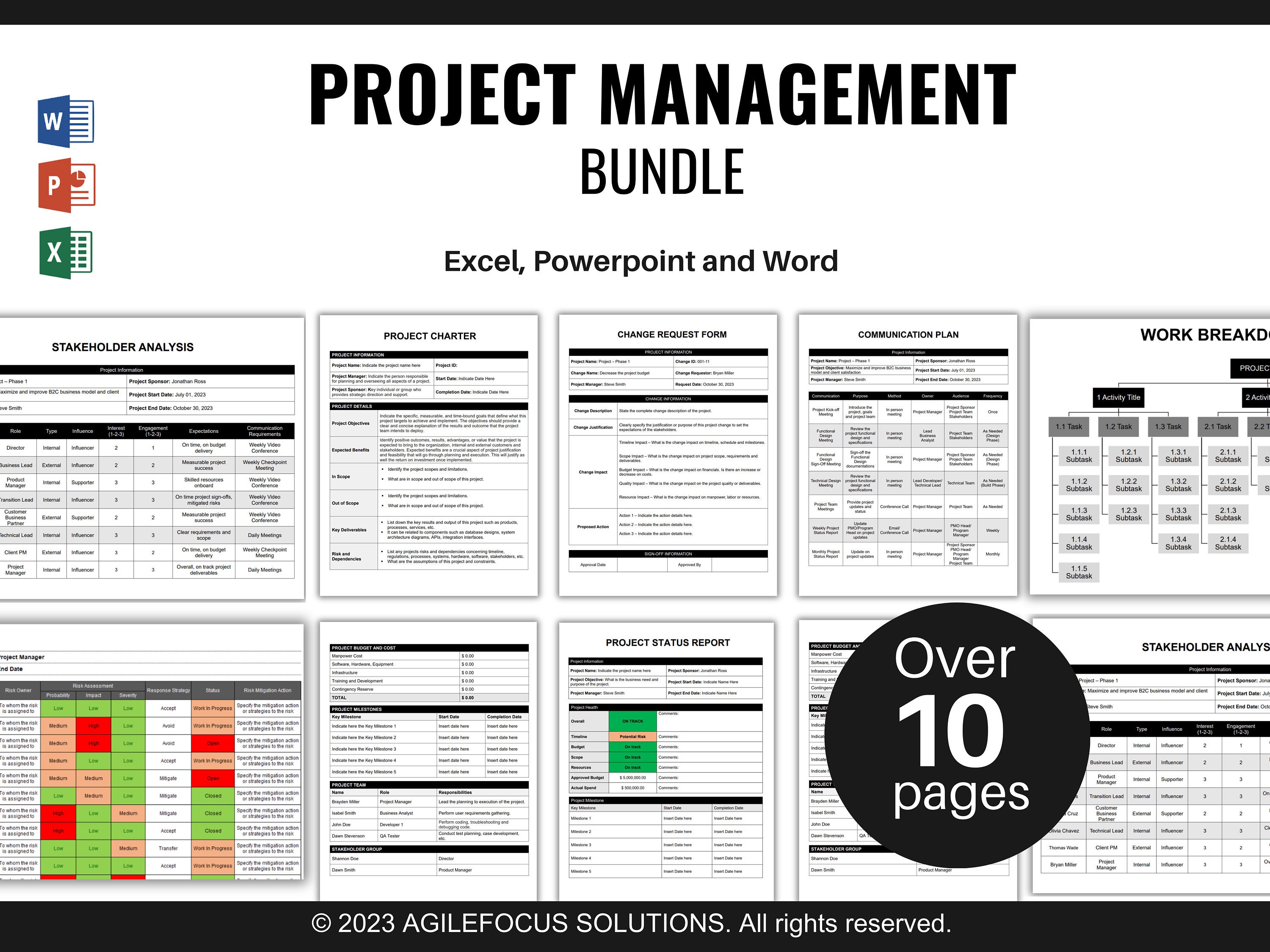 Project Management Bundle, Project Templates, Project Charter, Project ...