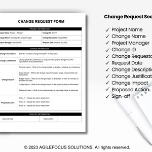 Change Management, Change Request Form, Project Management, Project ...