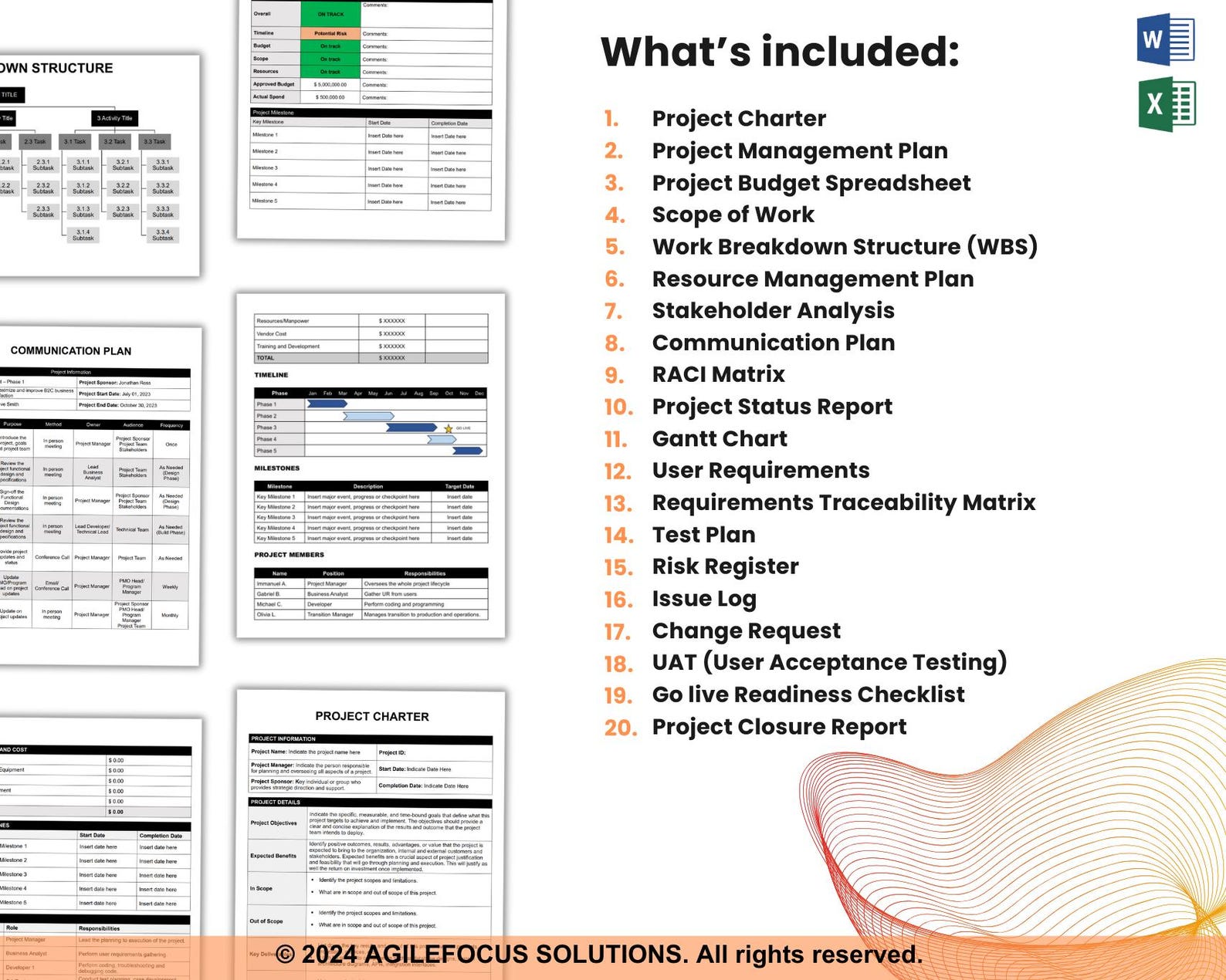 Project Management Bundle, Project Templates, Project Charter, Project ...