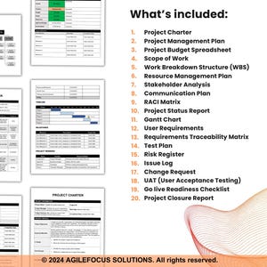 Project Management Bundle, Project Templates, Project Charter, Project ...