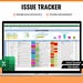 Issue Tracker Spreadsheet, Issue Tracker Excel, Issue Tracker, Issue ...