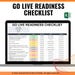 Go Live Readiness, Go Live Checklist, Go Live Template, Project ...
