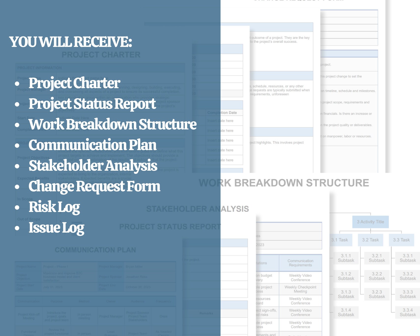 Project Management Bundle Project Templates Project Charter - Etsy Canada