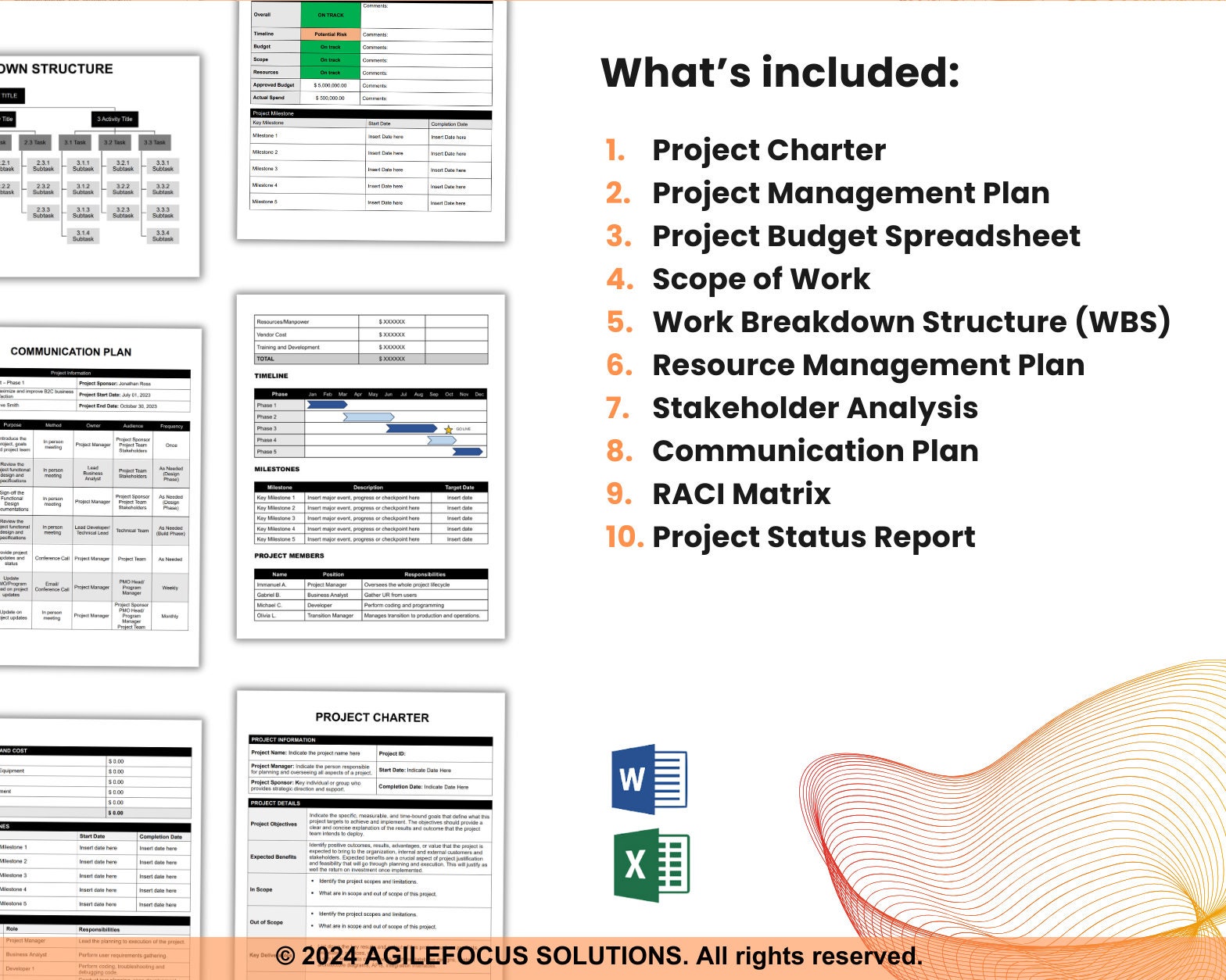 Project Management Bundle, Project Templates, Project Charter, Project ...