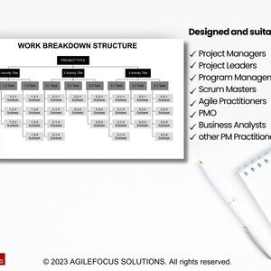 Work Breakdown Structure, Project Management Template, Project Planner ...