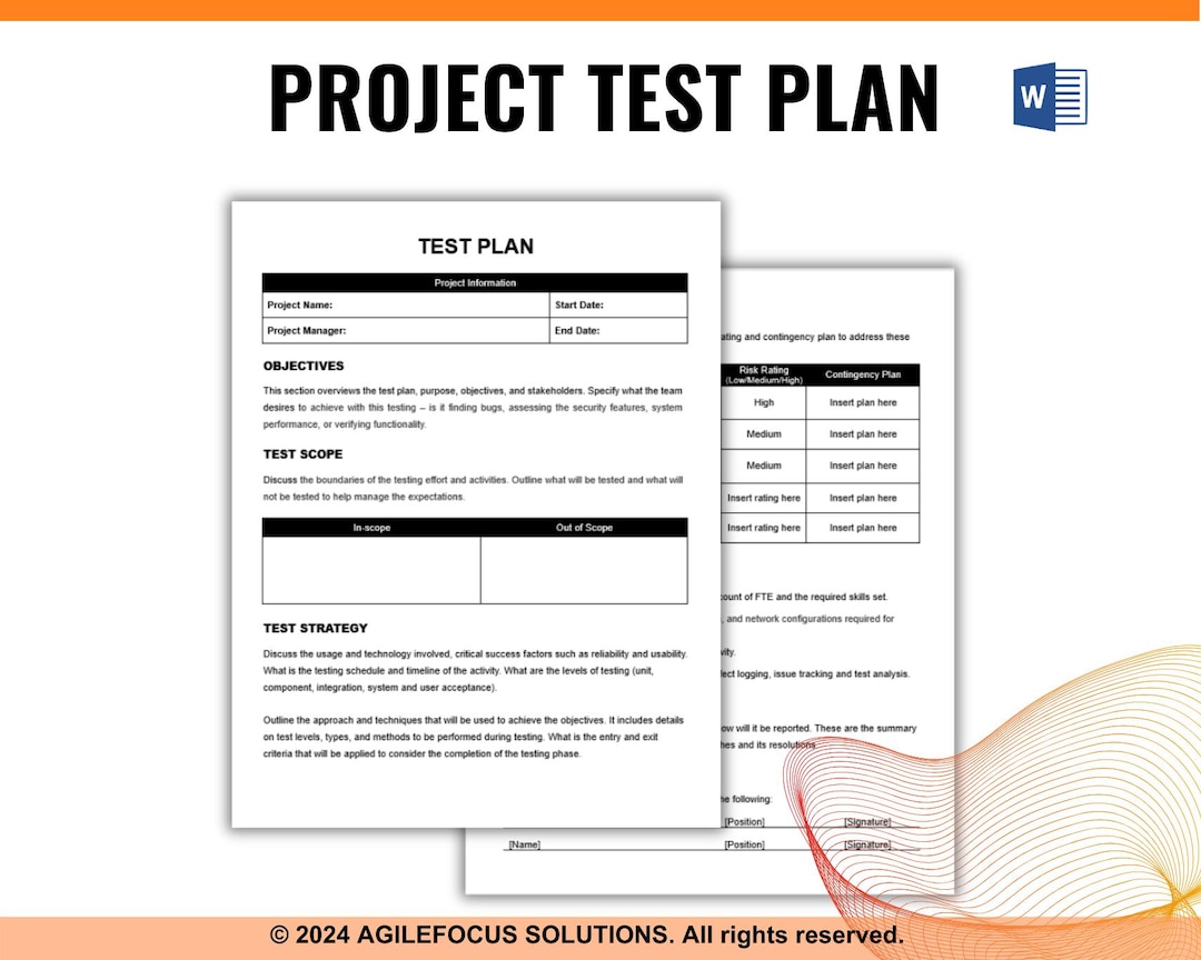 Test Plan, Software Test Plan, Project Management, Software Testing ...