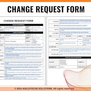 Change Management, Change Request Form, Project Management, Project ...